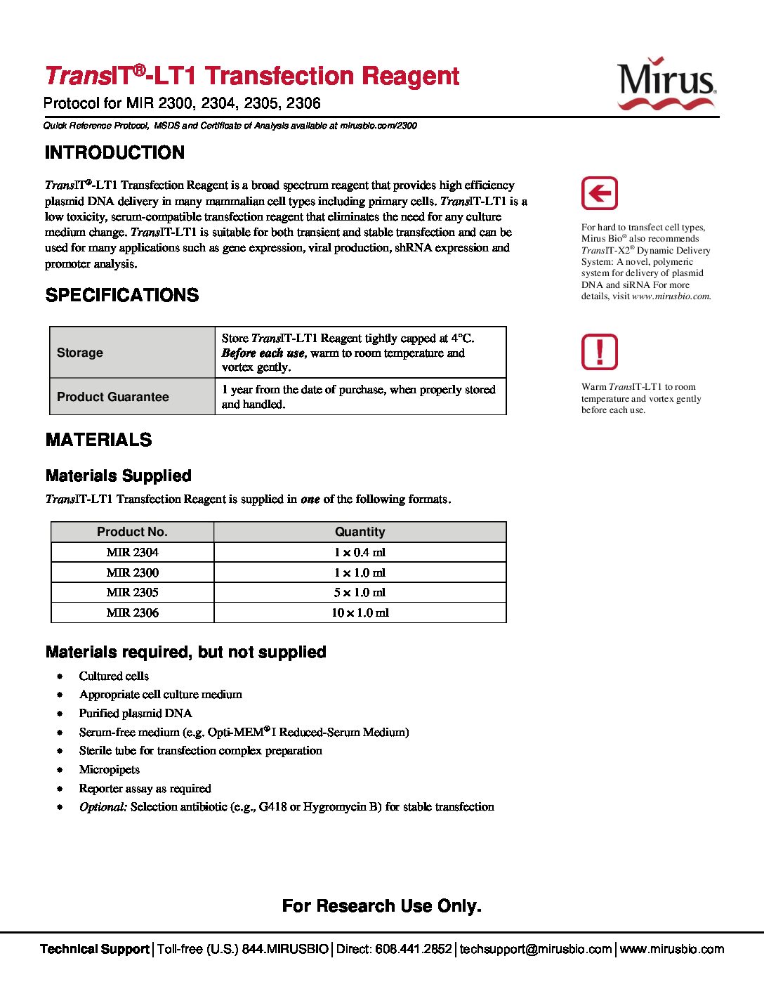 Sopachem Life Sciences ml001_transit_lt1_transfection_reagent - Sopachem Life Sciences